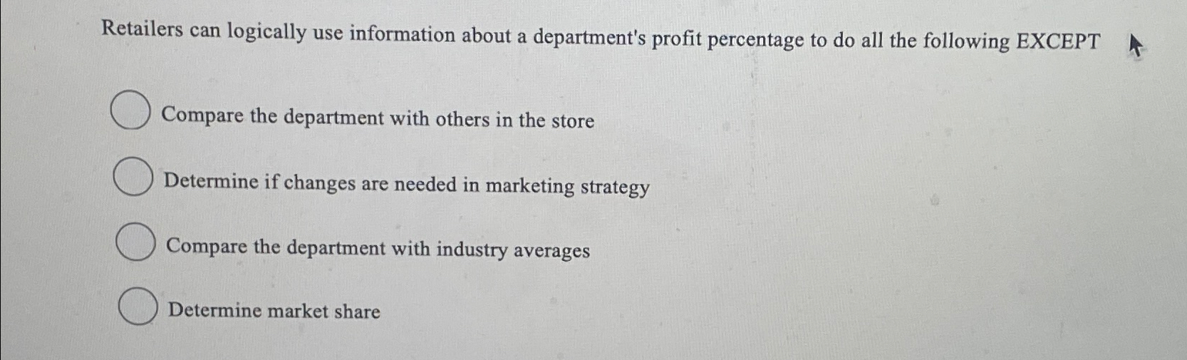 Solved Retailers can logically use information about a | Chegg.com