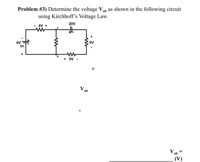Solved Problem #3) Determine the voltage Vab as shown in the | Chegg.com