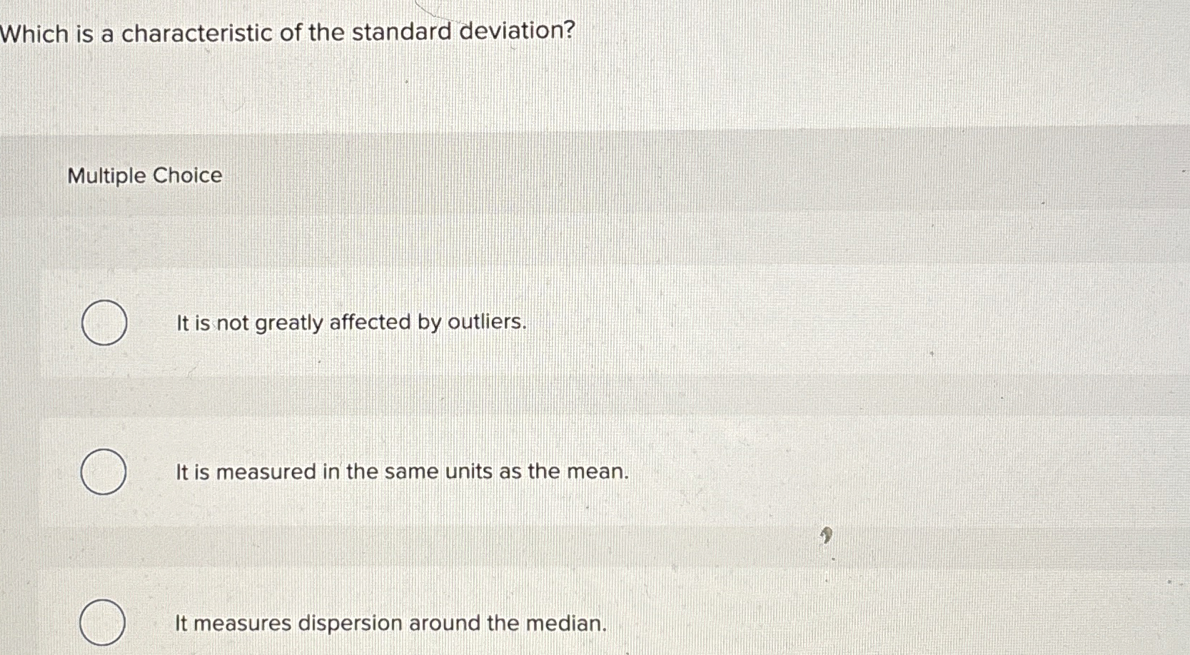 Solved Which is a characteristic of the standard | Chegg.com