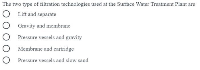 Solved The following are components of direct filtration | Chegg.com