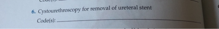 Solved 2. Cystoscopy, left ureteroscopy with laser | Chegg.com