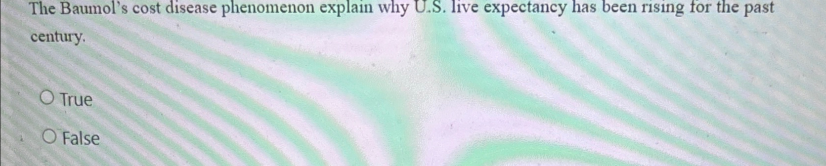 Solved The Baumol's cost disease phenomenon explain why U.S. | Chegg.com