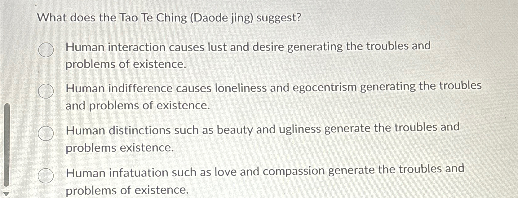 Solved What does the Tao Te Ching (Daode jing) | Chegg.com