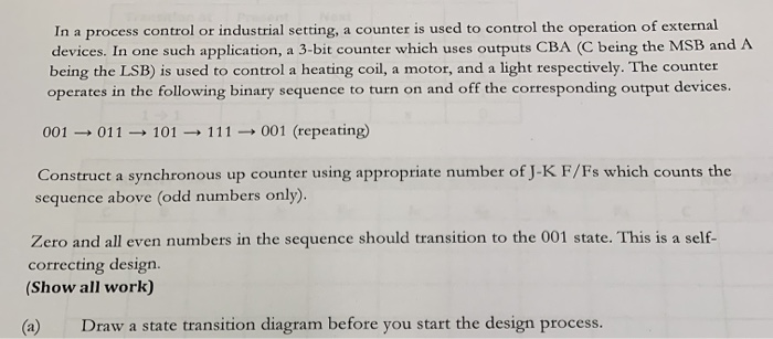 Solved In a process control or industrial setting, a counter | Chegg.com