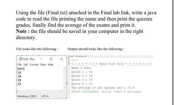 Solved Using the file (Final.txt) attached in the Final lab | Chegg.com