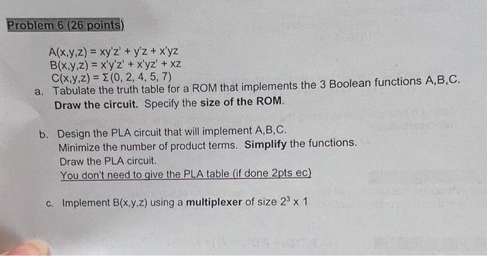 Solved Problem 6 ( 26 points) | Chegg.com