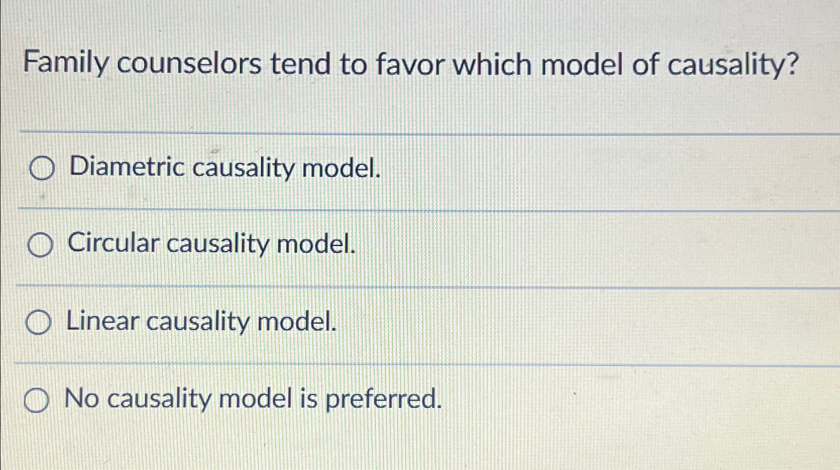 Solved Family counselors tend to favor which model of | Chegg.com