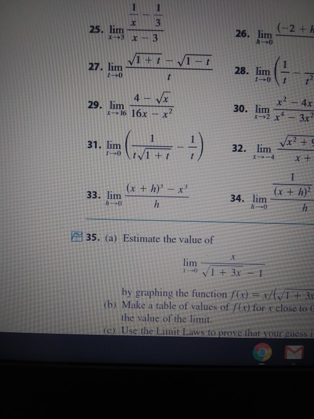 Solved х 25. lim X-3 x 3 3 (-2th 26. lim - 0 - /1-t V1 + 1 | Chegg.com
