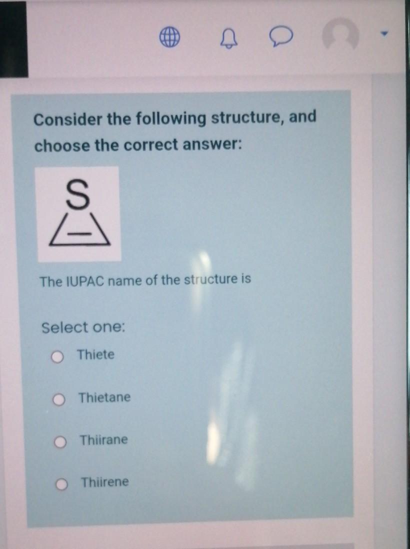 Solved A Consider the following structure, and choose the | Chegg.com