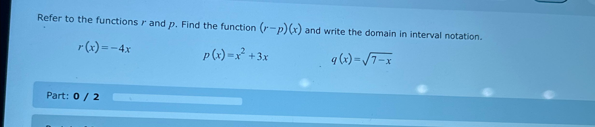 Solved Refer to the functions r ﻿and p. ﻿Find the function | Chegg.com