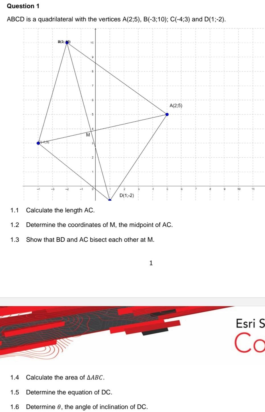 Solved ABCD is a quadrilateral with the vertices | Chegg.com