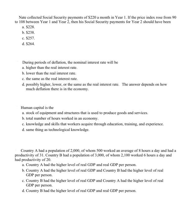 Solved Nate collected Social Security payments of $220 a | Chegg.com