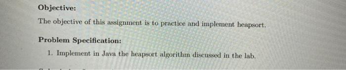 Solved Java Heapsort Algorithm Implementation Implement