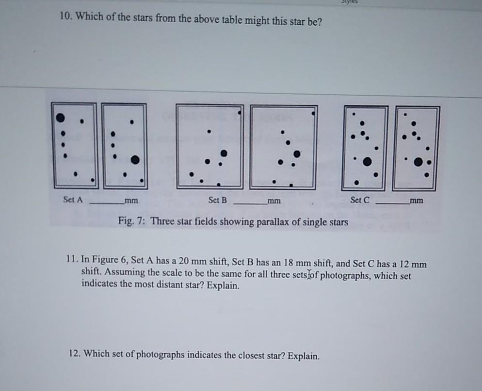 Solved Stellar Parallax In order to observe stellar parallax | Chegg.com
