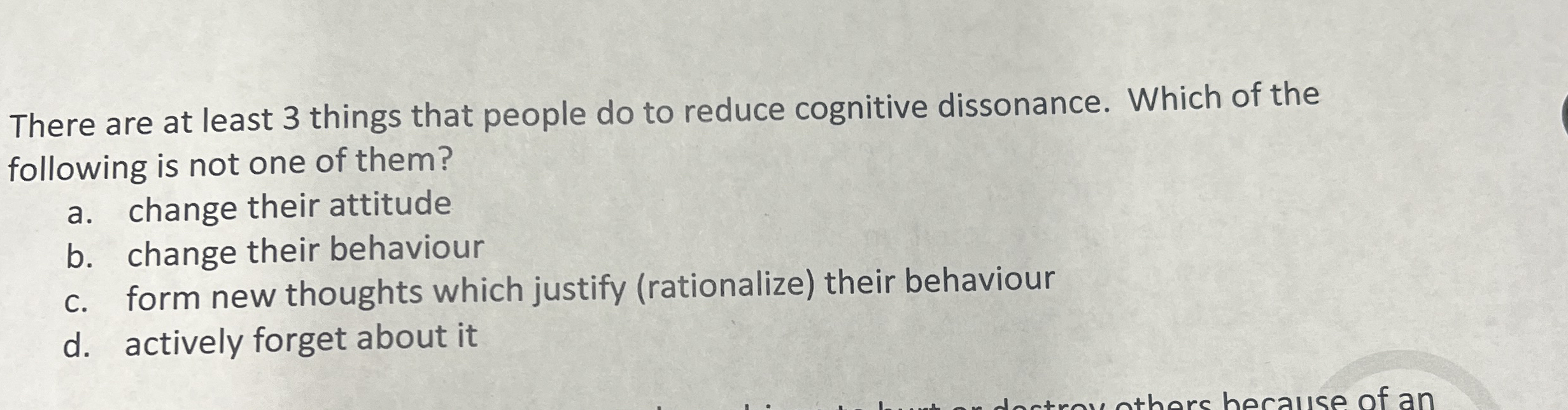 Solved There are at least 3 ﻿things that people do to reduce | Chegg.com