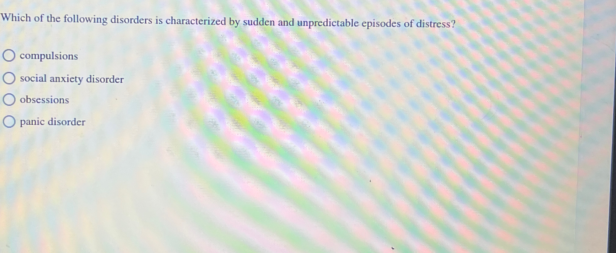 Solved Which of the following disorders is characterized by | Chegg.com