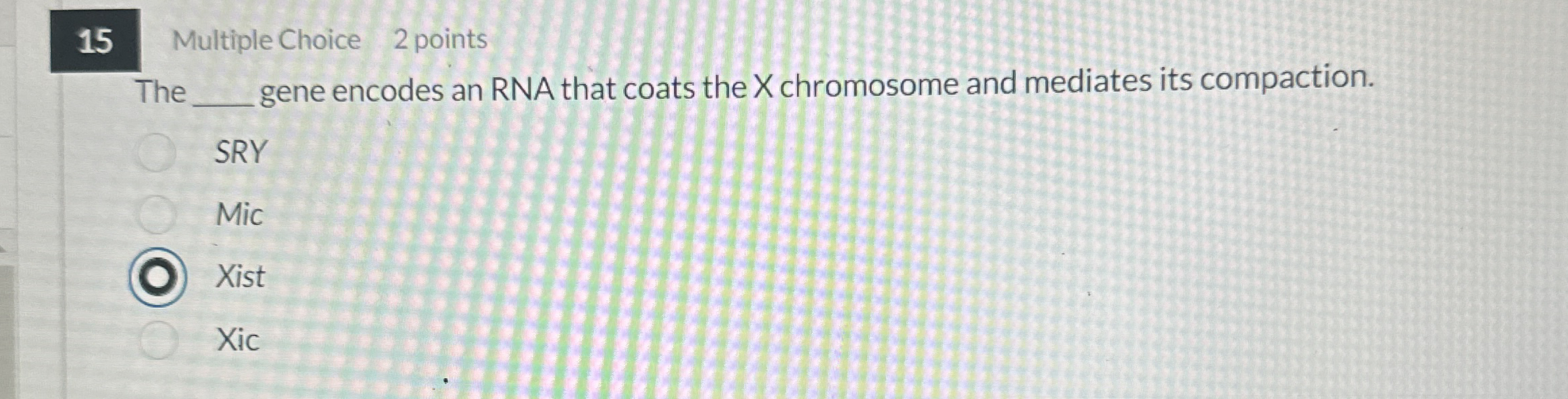 Solved 15Multiple Choice2 ﻿pointsThe q, ﻿gene encodes an RNA | Chegg.com