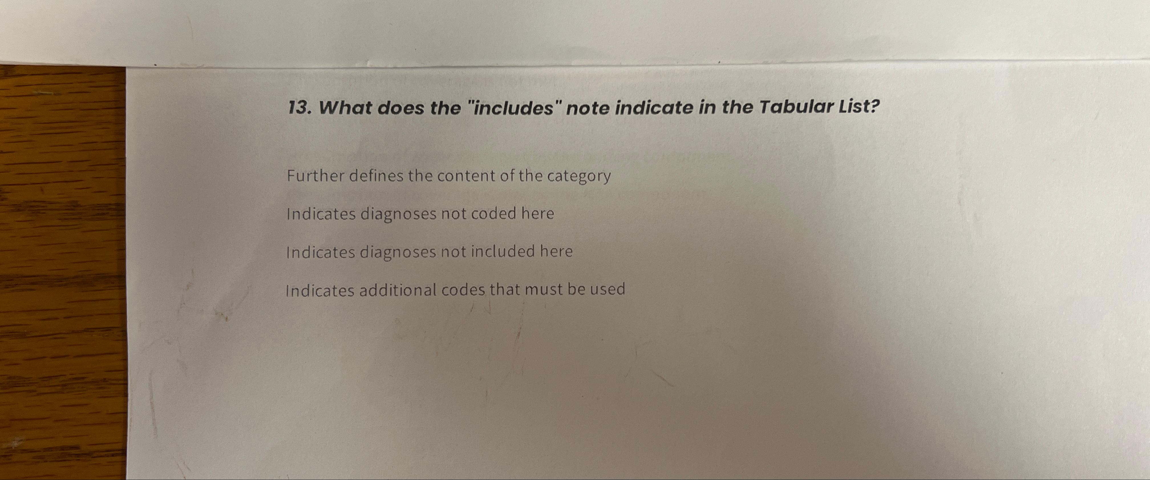 Solved What does the "includes" note indicate in the Tabular | Chegg.com