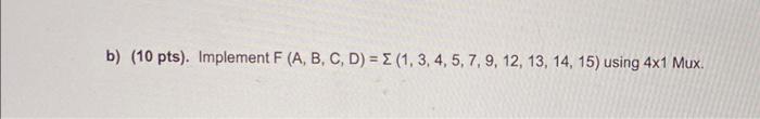 Solved b) (10 pts). Implement | Chegg.com