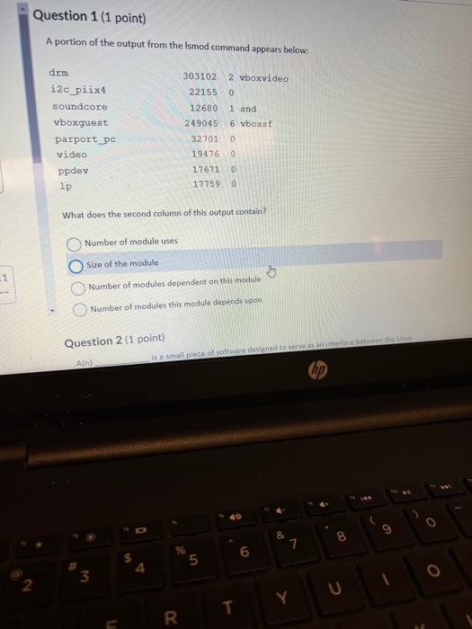 Solved A portion of the output from the Ismod command | Chegg.com