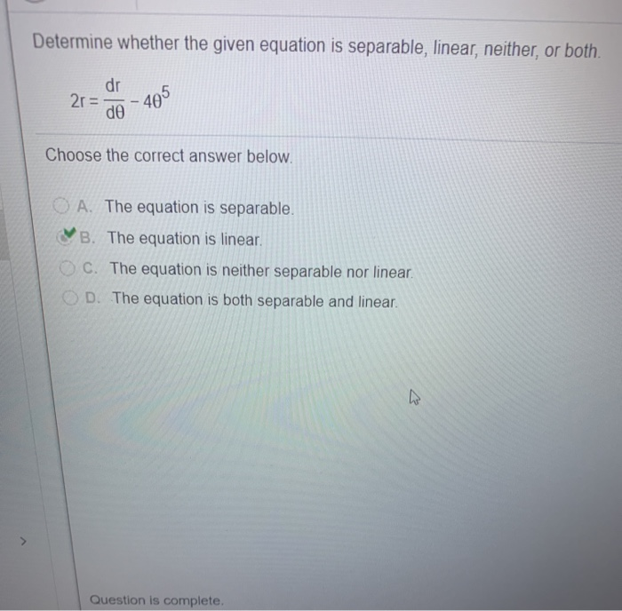 Solved Determine Whether The Given Equation Is Separable