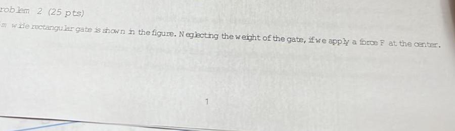 Solved roblem 2 (25pts) mi wie rectangular gate is shown in | Chegg.com