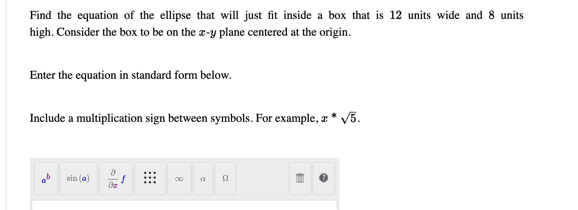 Solved Find the equation of the ellipse that will just fit | Chegg.com