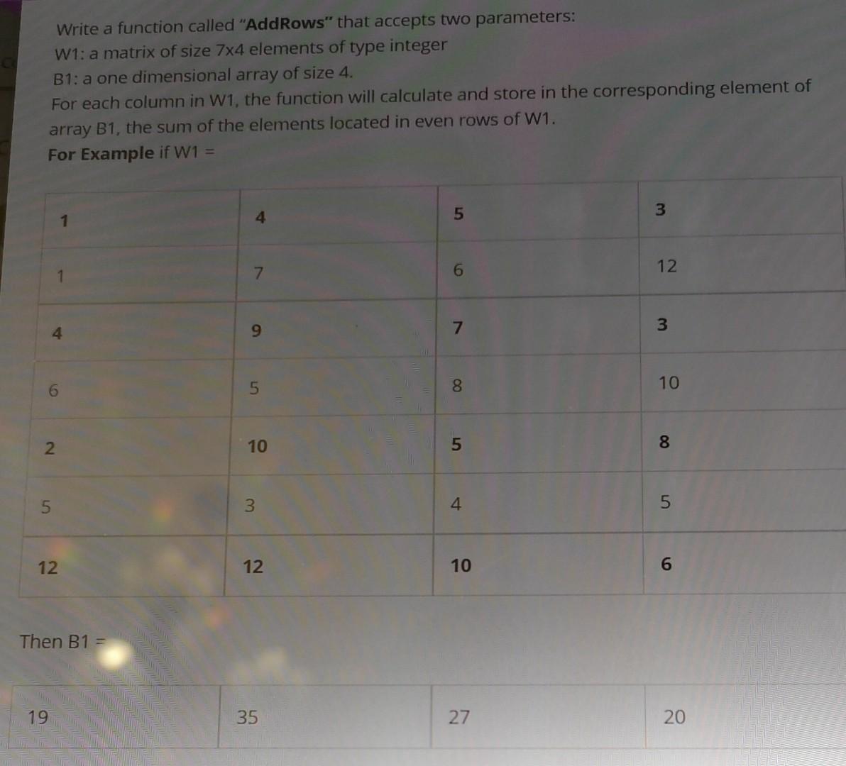 Solved Write A C Program That Defines An Integer Array Of