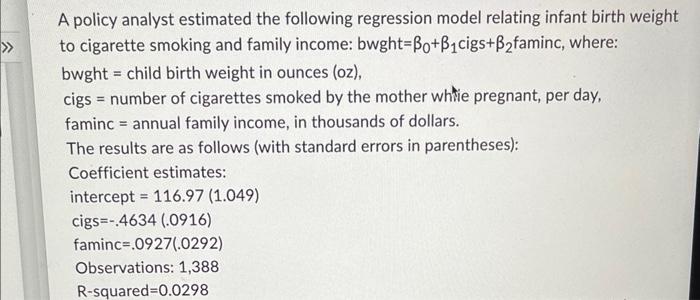 Solved using the regressing results below. which variables | Chegg.com