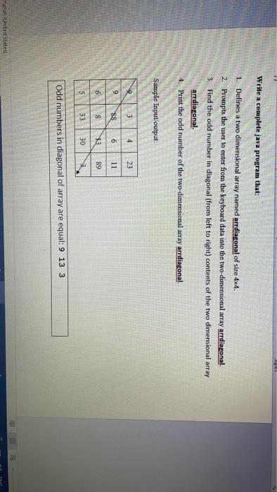 Solved Write a complete java program that: 1. Defines a two | Chegg.com
