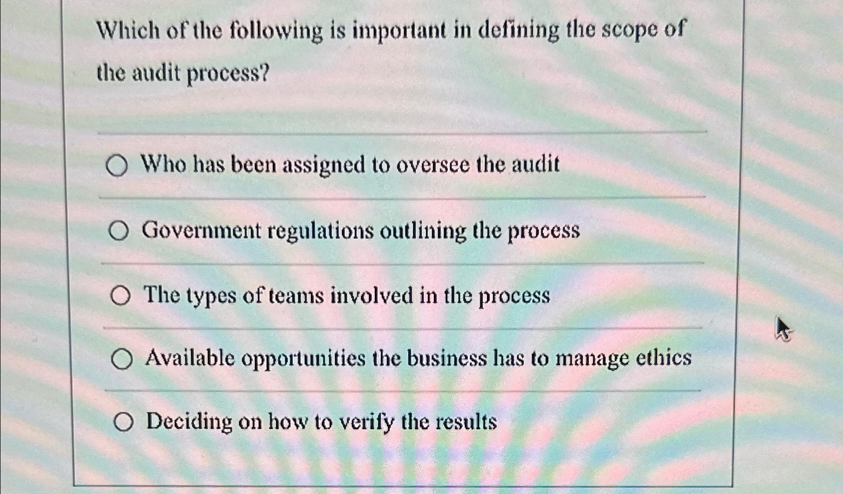 Solved Which of the following is important in defining the | Chegg.com