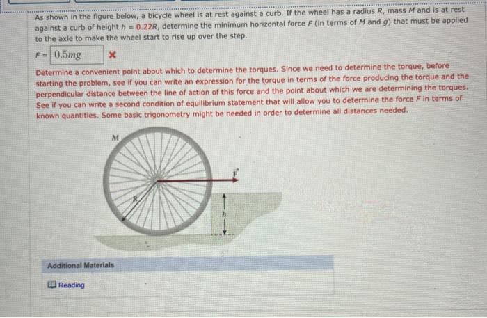 Solved As shown in the figure below, a bicycle wheel is at | Chegg.com