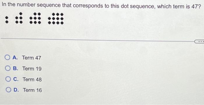Solved In the number sequence that corresponds to this dot | Chegg.com