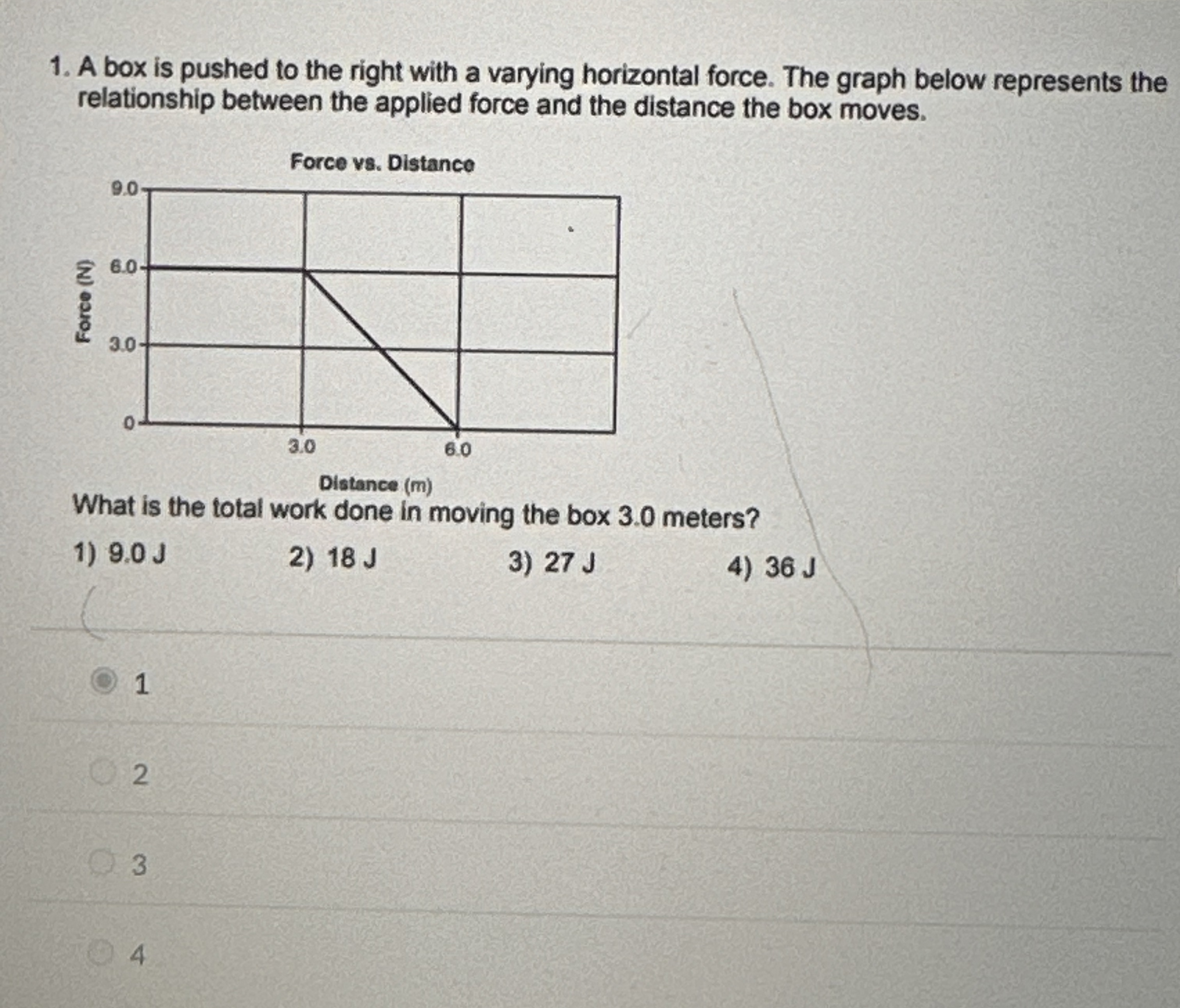Solved A box is pushed to the right with a varying | Chegg.com