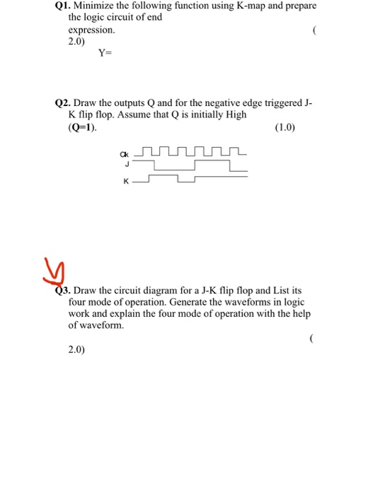 Solved Q1 Minimize The Following Function Using K Map And