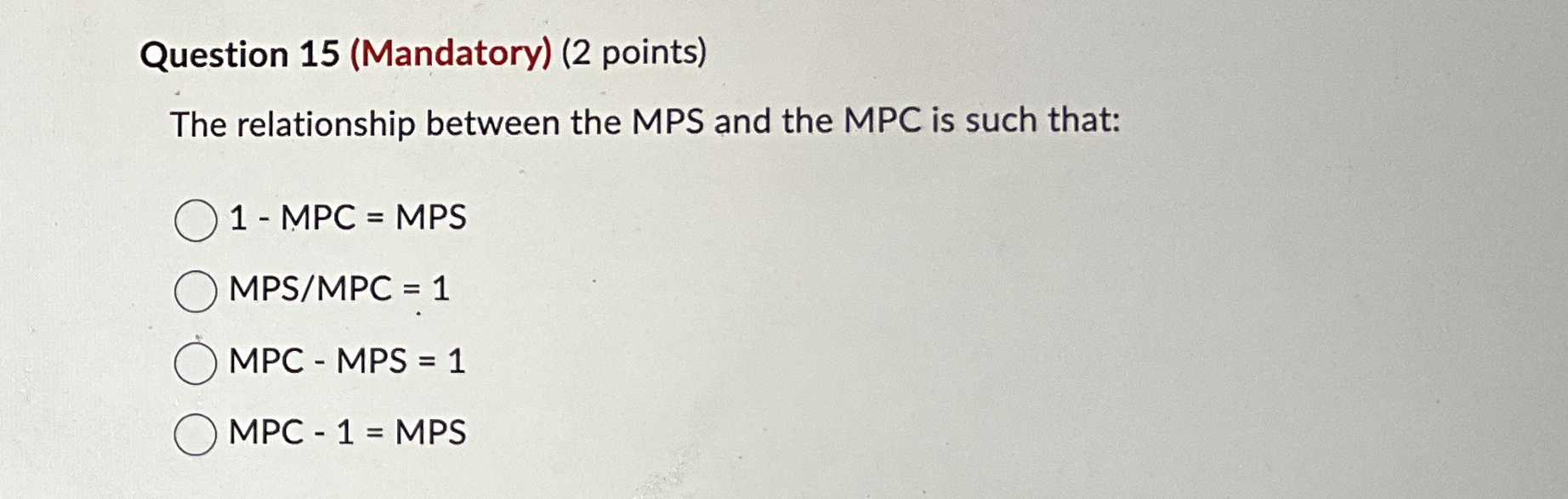 Solved Question 15 (Mandatory) (2 ﻿points)The relationship | Chegg.com