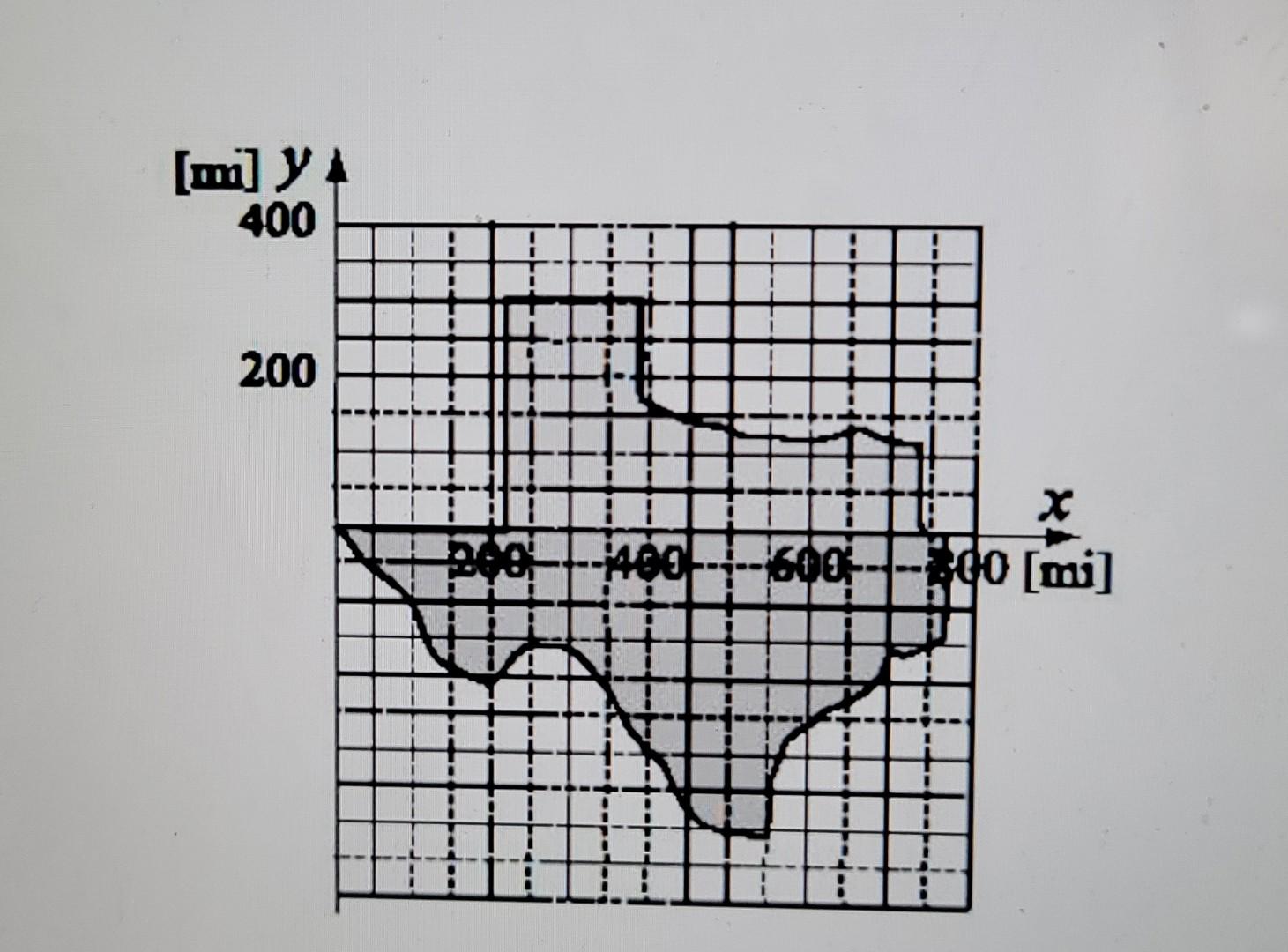 Solved Problem 2 An approximate map of the state of Texas is | Chegg.com