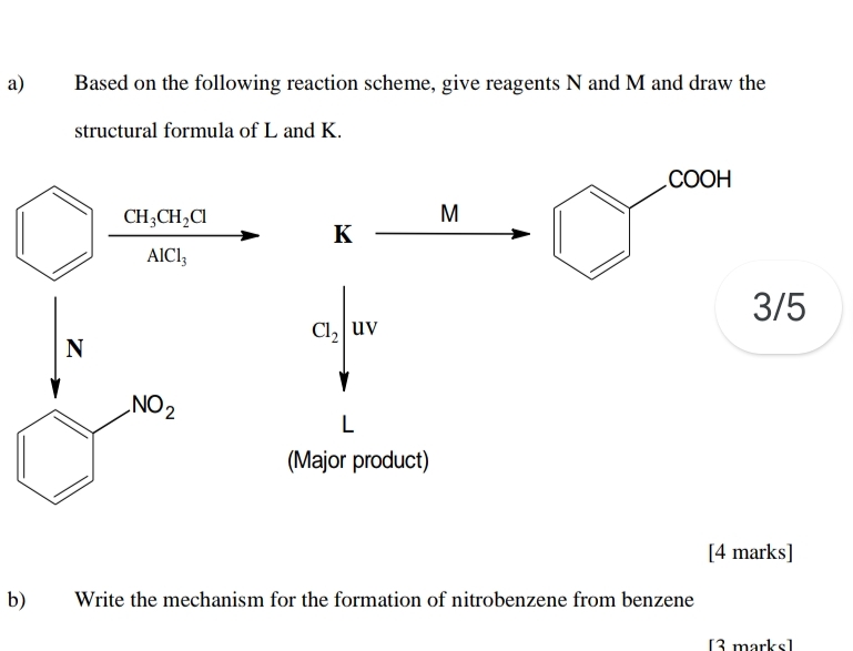 Solved a) ﻿Based on the following reaction scheme, give | Chegg.com