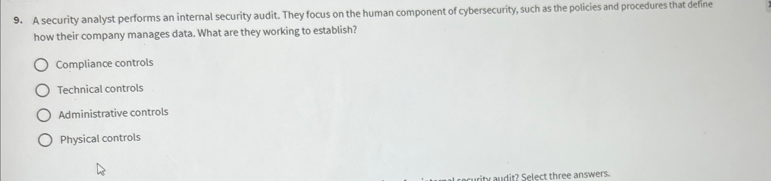 Solved A security analyst performs an internal security | Chegg.com