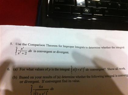 Use the Comparison Theorem for Improper Integrals to | Chegg.com