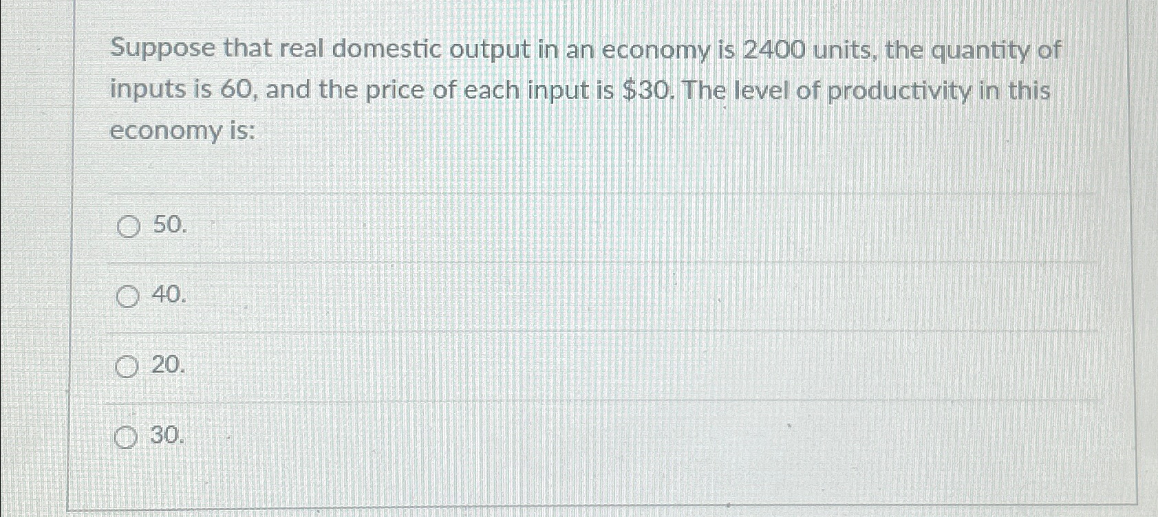 Solved Suppose that real domestic output in an economy is | Chegg.com