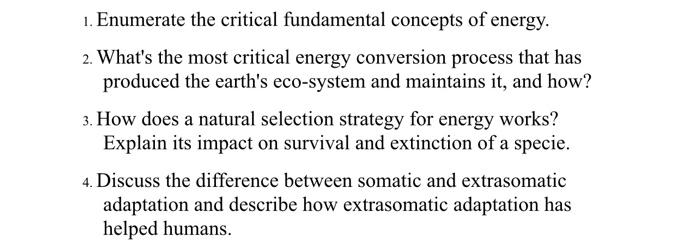 Solved 1. Enumerate the critical fundamental concepts of | Chegg.com