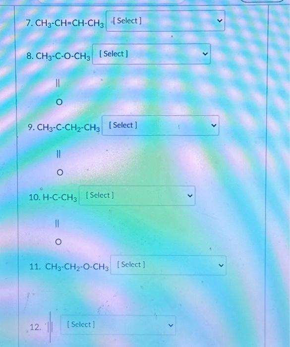 Solved Classify the twelve molecules by their functional | Chegg.com