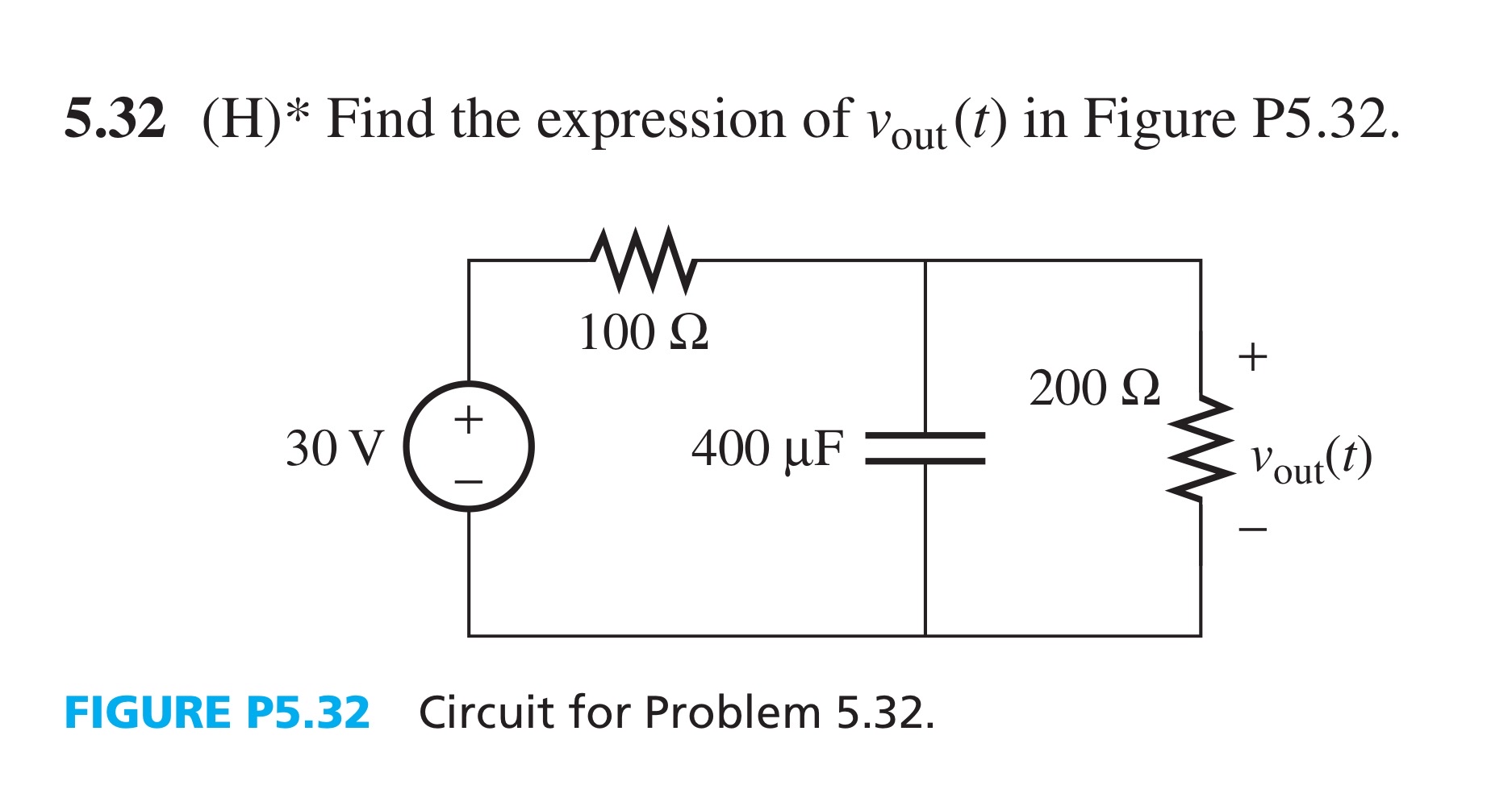 Solved 5.32(H)** ﻿Find the expression of vout (t) ﻿in Figure | Chegg.com
