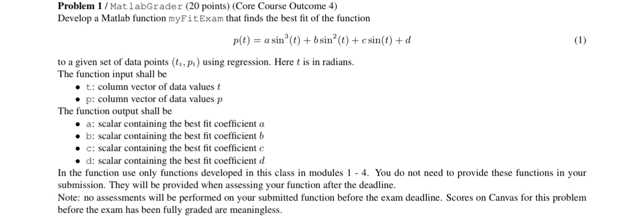 Solved Problem 1 / ﻿Mat labGrader (20 ﻿points) (Core Course | Chegg.com