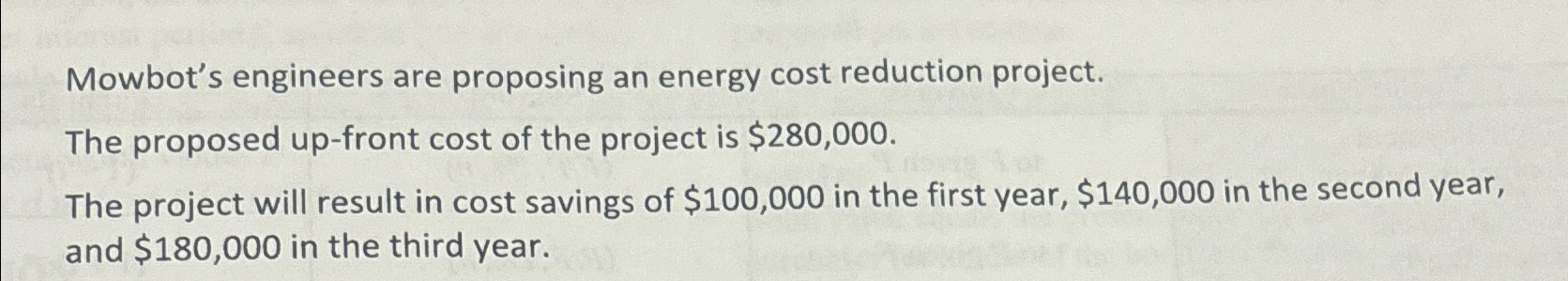 Solved Mowbot's engineers are proposing an energy cost | Chegg.com