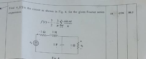 Solved Find v0(t) ﻿in the cirsuit as shown in Fig. 4, ﻿for | Chegg.com