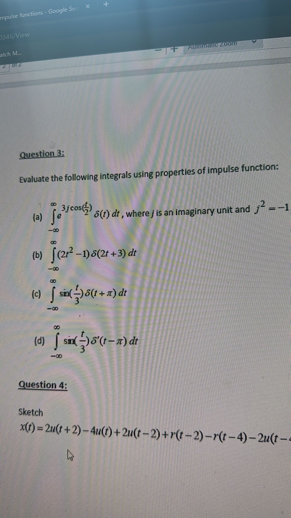 Solved Google Se:Question 3:Evaluate the following integrals | Chegg.com