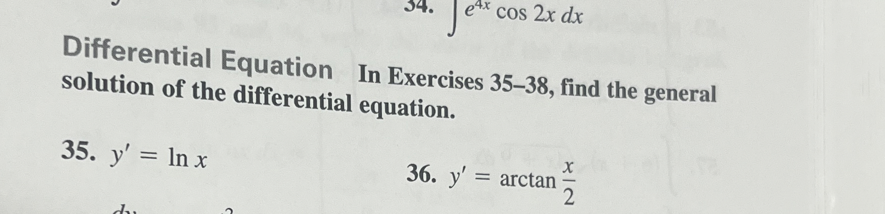 Differential Equation In Exercises 35-38, ﻿find the | Chegg.com