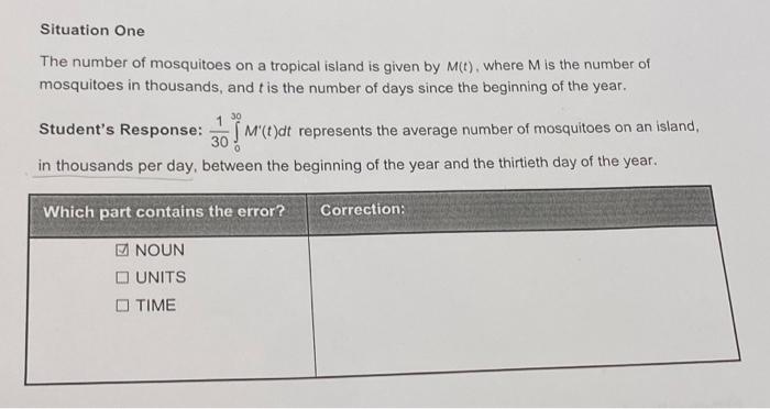 Solved Situation One The number of mosquitoes on a tropical | Chegg.com